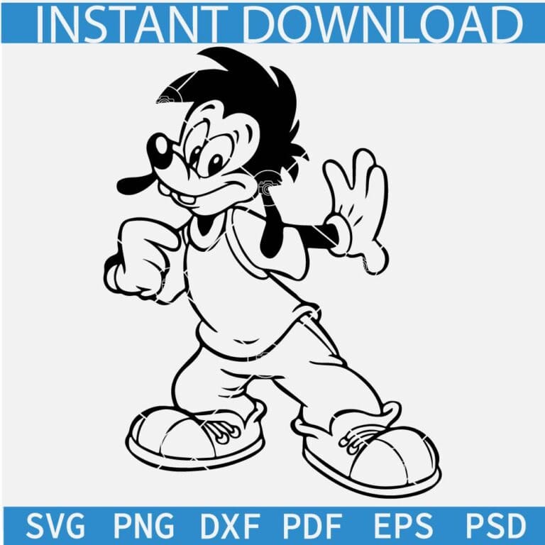 Cartoon Goofy Sketch SVG, Goofy Bad Boy SVG Outline SVG, Baby Goofy ...