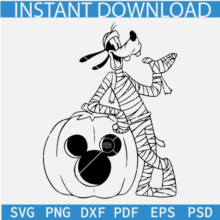 Disney goofy mummy Sketch SVG, Mickey Pumpkin Mummy Goofy SVG ...