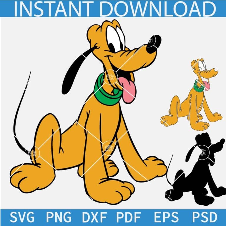 Dog Pluto Sitting SVG, Sitting Disney Dog Pluto SVG, Happy Pluto Dog ...