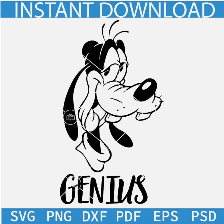 Genius Goofy SVG, Goofy Dog Genius SVG, Disney Genius SVG
