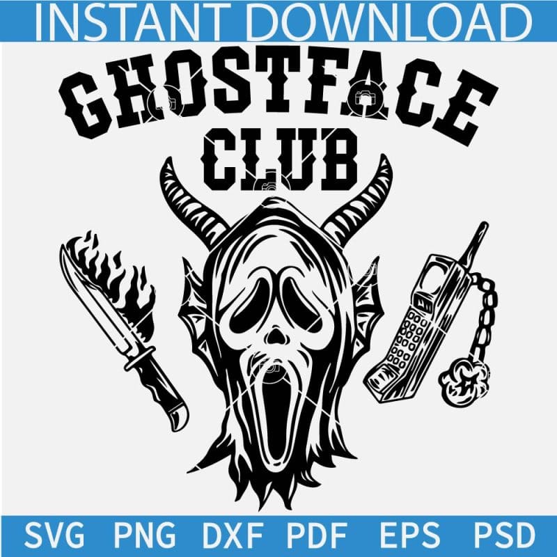 Ghostface Hellfire Club SVG PNG, Halloween Horror Movie SVG, Killer ...