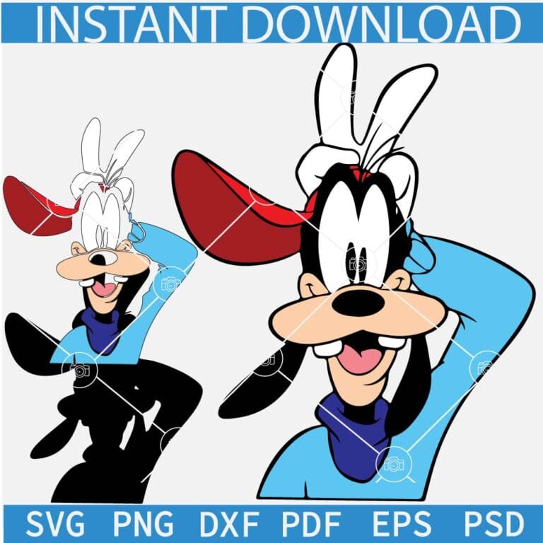 Goofy Dog Peace Hand Sign SVG, Happy goofy Layered SVG, Goofy Dog ...