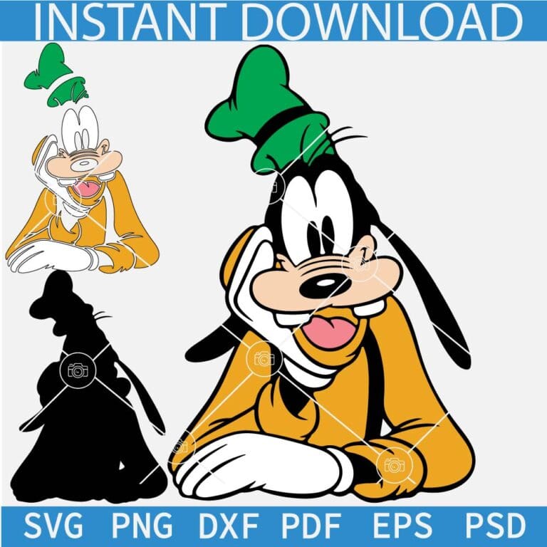 Goofy Holding Cheeks Layered SVG, Disney Dog Holding Cheeks SVG