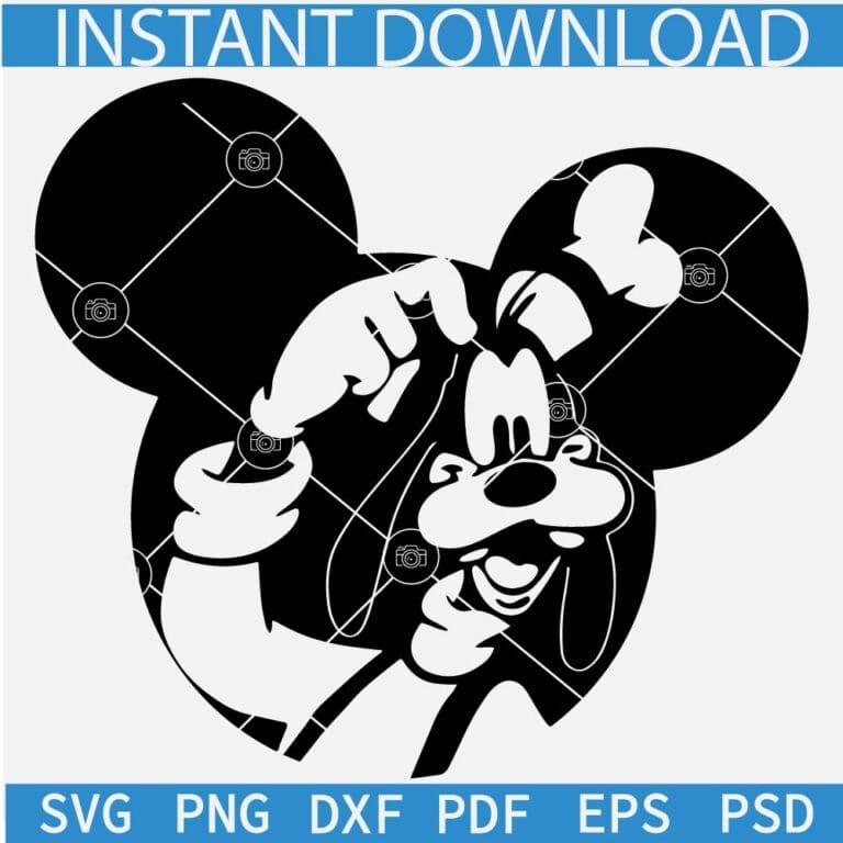 Goofy inside mickey ears SVG, Goofy Dog Inside Mickey Head SVG, Disney ...