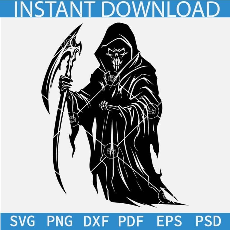 Grim Reaper Silhouette Svg, Grim Reaper Vector SVG