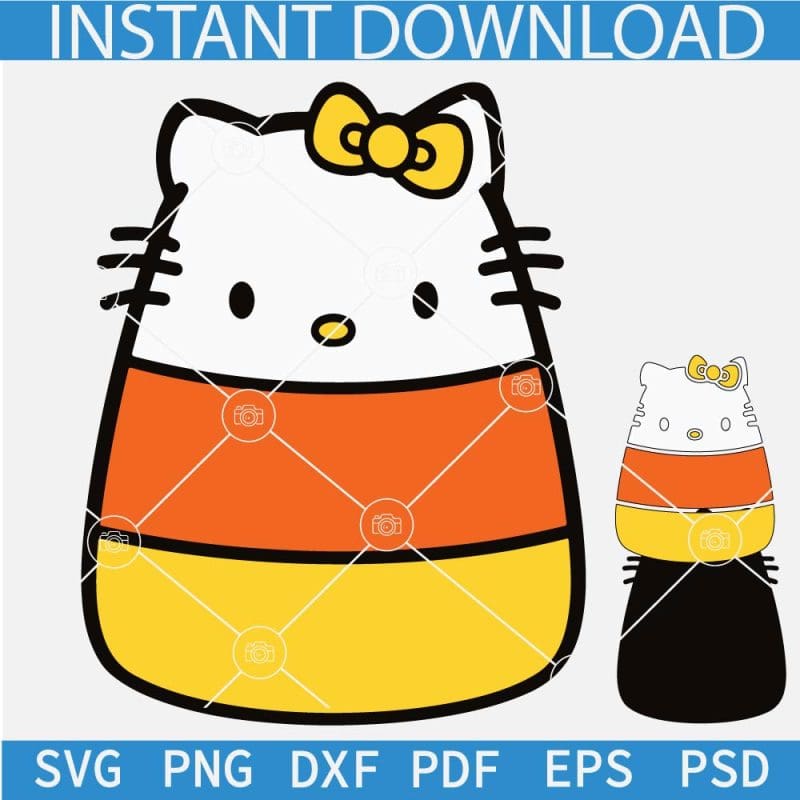Candy Corn Kitty SVG, Kitten Candy Corn Layered SVG
