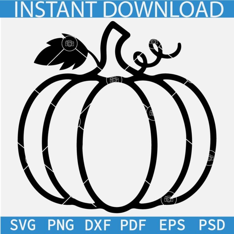 Halloween Pumpkin Sketch Svg, Outline Pumpkin Svg, Thanksgiving Pumpkin Svg