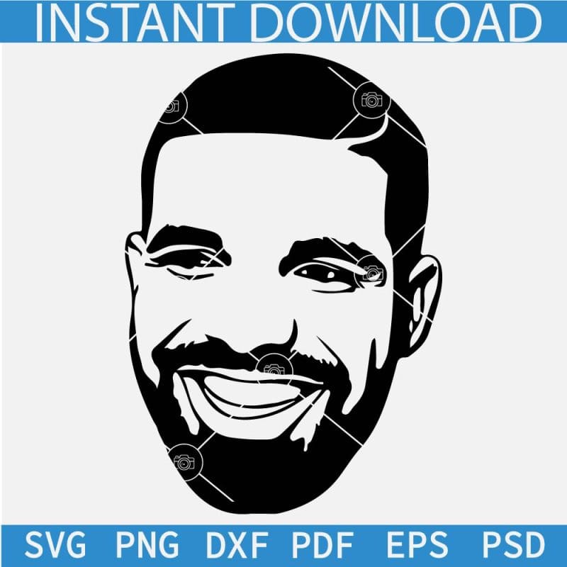 Happy Drake Face SVG, Drake Portrait SVG
