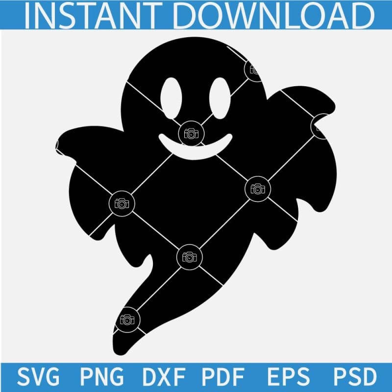 Happy Flying Ghost Silhouette SVG, Black Flying Ghost SVG, Ghost flying ...