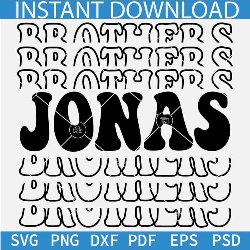 Jonas Brothers Stacked SVG, Retro Text Jonas Brothers SVG, Jo Bros SVG