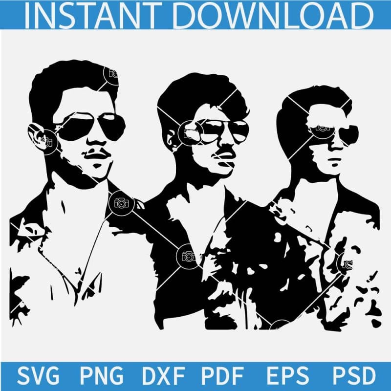 Jonas Brothers Sunglasses Silhouette SVG, Nick Joe and Kelvin Jonas ...
