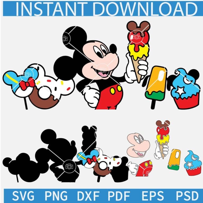 Mickey Mouse snacks Layered SVG, Disneyland Snacks SVG, Disney Snacks SVG
