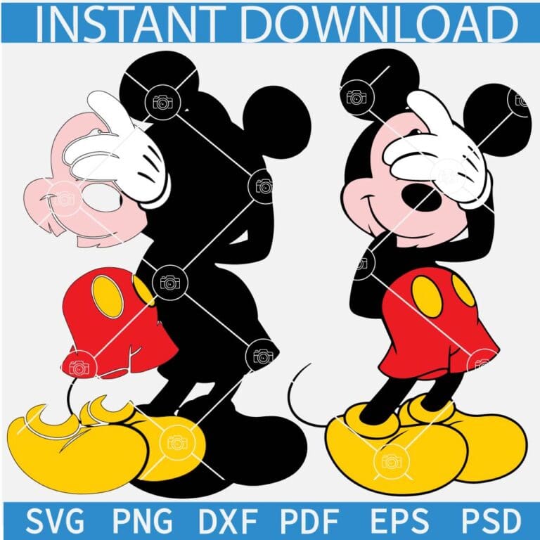 Shy Mickey Mouse SVG, Mickey Mouse Hiding Eyes SVG, Shy Disney Mickey SVG