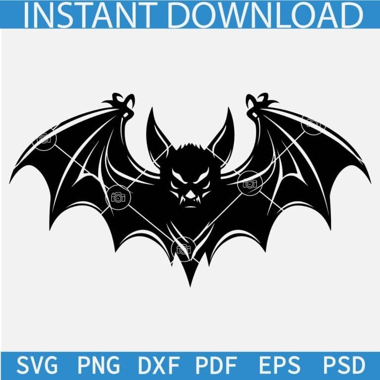 Halloween Bat SVG, Bat Silhouette SVG, Bat Vector SVG