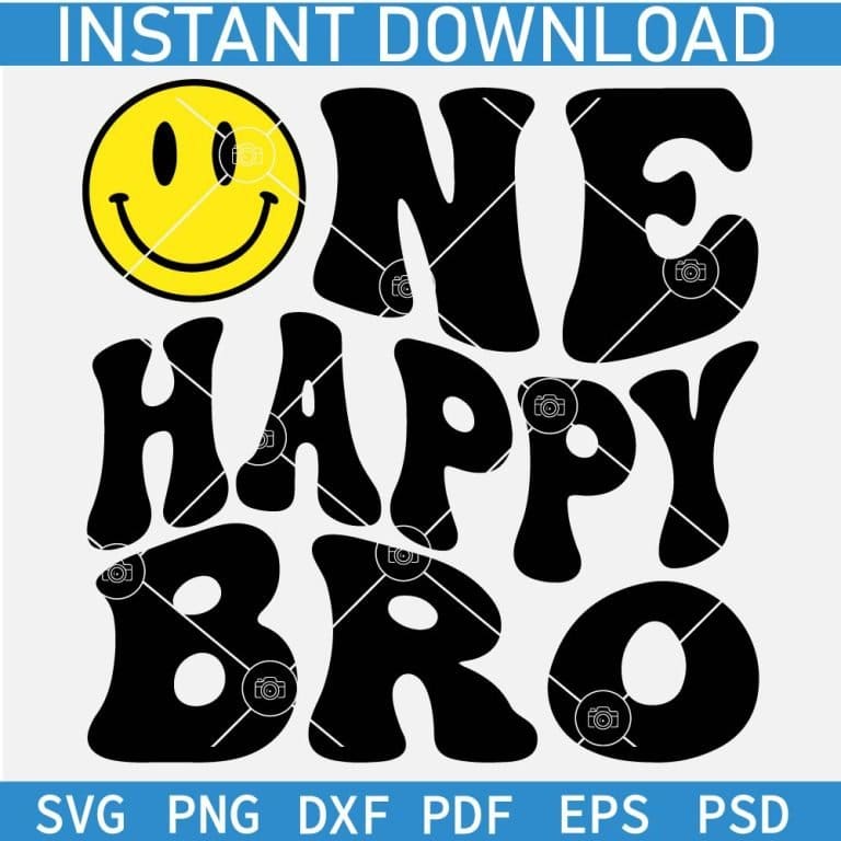 One happy Bro Smiley Face SVG, Happy Face One happy bro SVG, Siblings ...