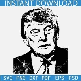 Donald Trump Portrait Vector SVG, Trump Mugshot Silhouette SVG, Trump ...