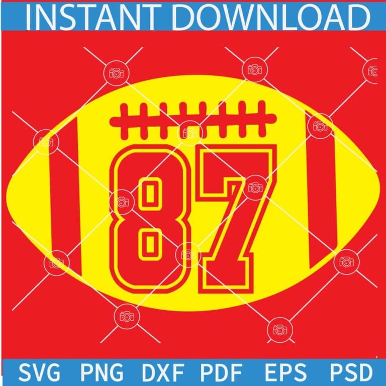 87 Football Ball SVG, American Football Ball 87 SVG, Travis Kelce 87 SVG