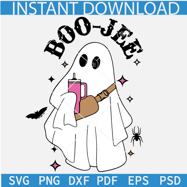 Boojee With Coffee SVG, Boo Jee Ghost SVG, Spooky Ghost Boo-jee SVG