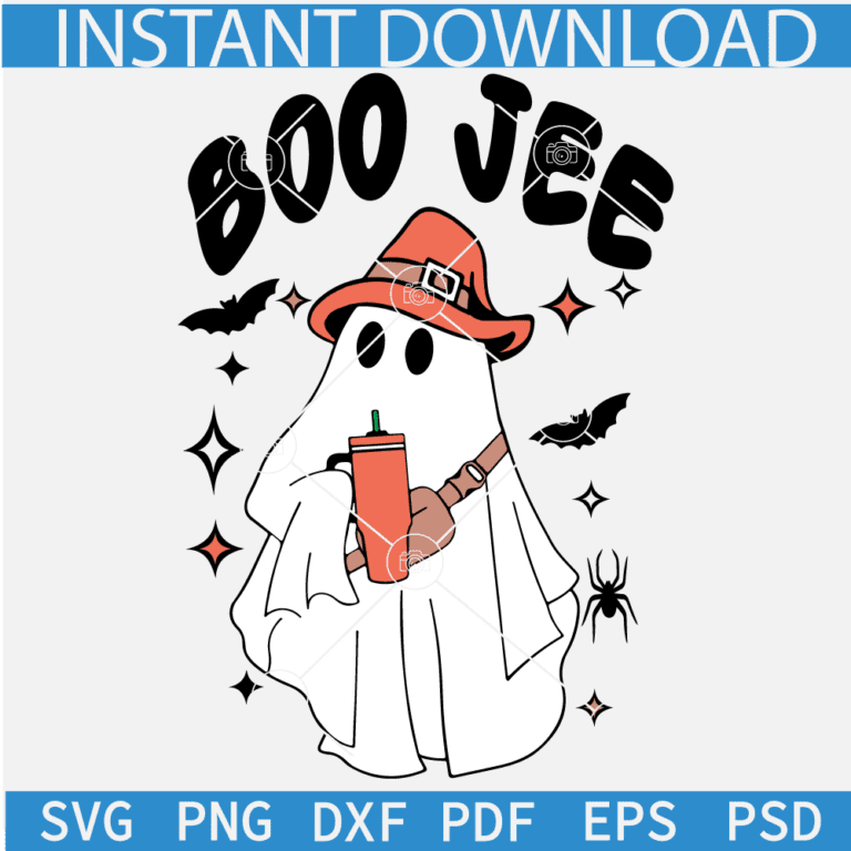 Boo Jee Sketch SVG, Boo-Jee Ghost Line art SVG, Halloween Boo Jee ...