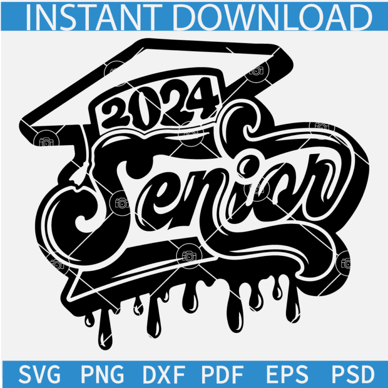 Graduation Hat Senior 2024 SVG, Senior 2024 Stacked SVG, Senior School ...