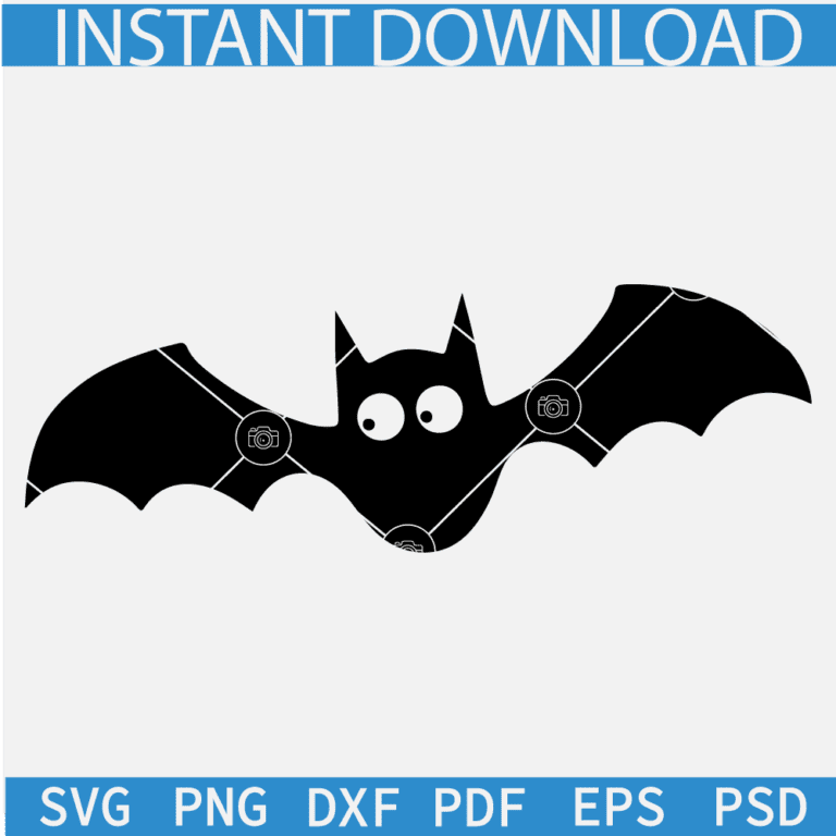 Halloween Bat SVG, Bat Silhouette SVG, Bat Vector SVG