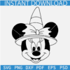 Halloween Minnie Mouse Witch SVG, Witch Minnie Head SVG, Minnie with ...