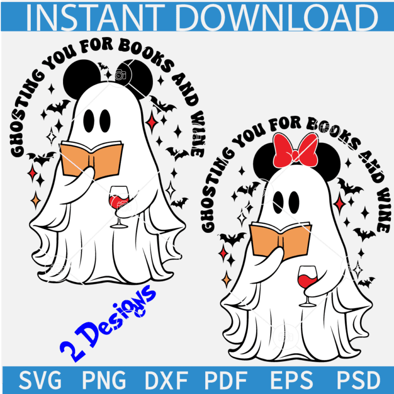 Minnie and Minnie Mouse Ghost Reading Book Bundle SVG, Ghosting You For ...