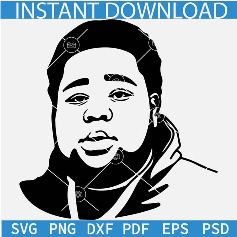 Rod Wave Nostalgia Portrait SVG, Rod Wave Rapper Face SVG PNG EPS DXF