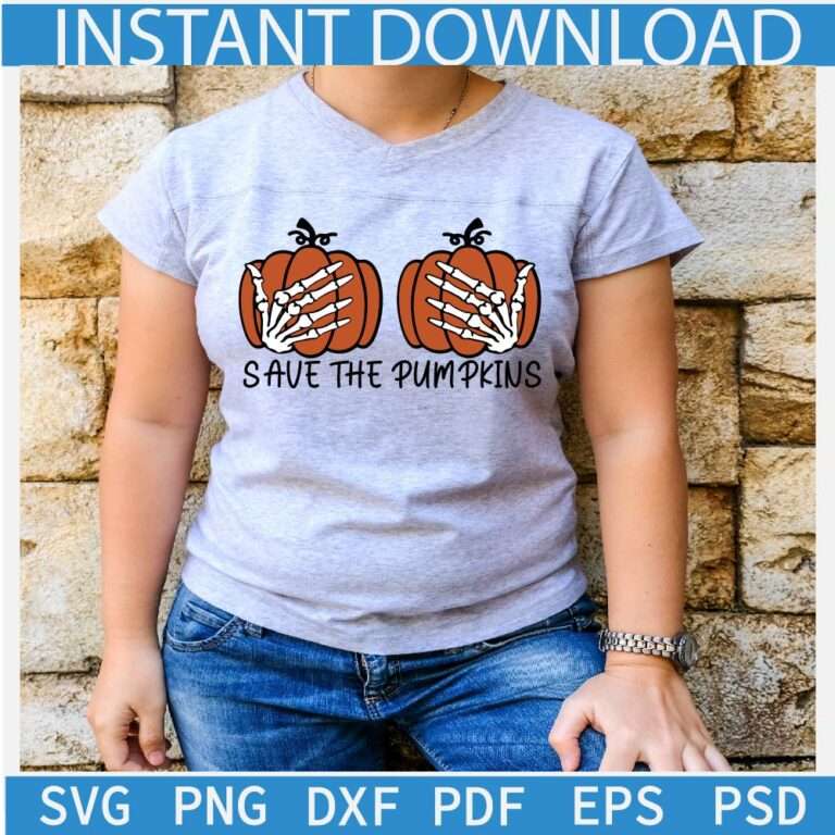 Save the Pumpkins Layered SVG, Awareness Pumpkins SVG, Skeleton Hands ...