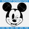 Winking Mickey Mouse SVG, Happy Mickey Winking SVG, Disney Winking SVG