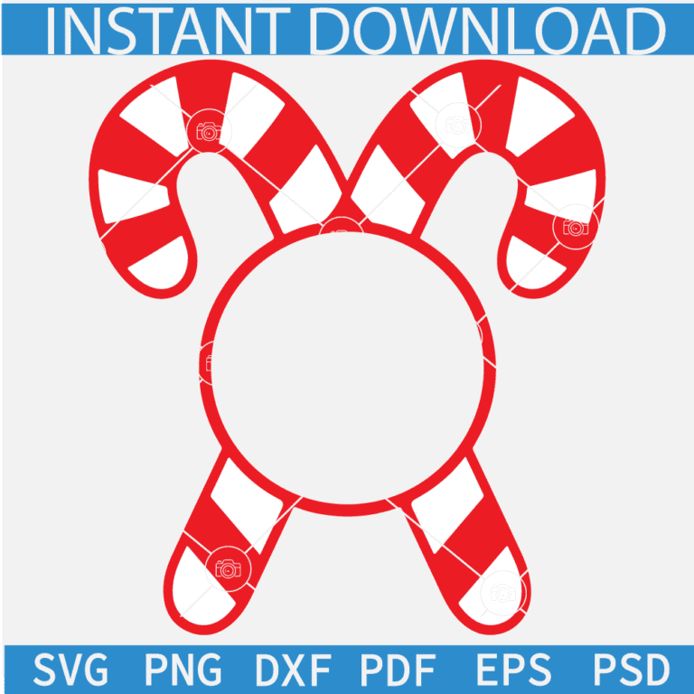 Candy Canes Monogram SVG, Christmas Candy name frame SVG, Candy cane ...
