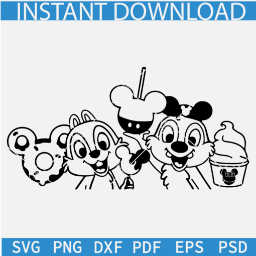 Chip and Dale Snacks SVG, Disneyland snacks svg, Disney Ears Chip and ...