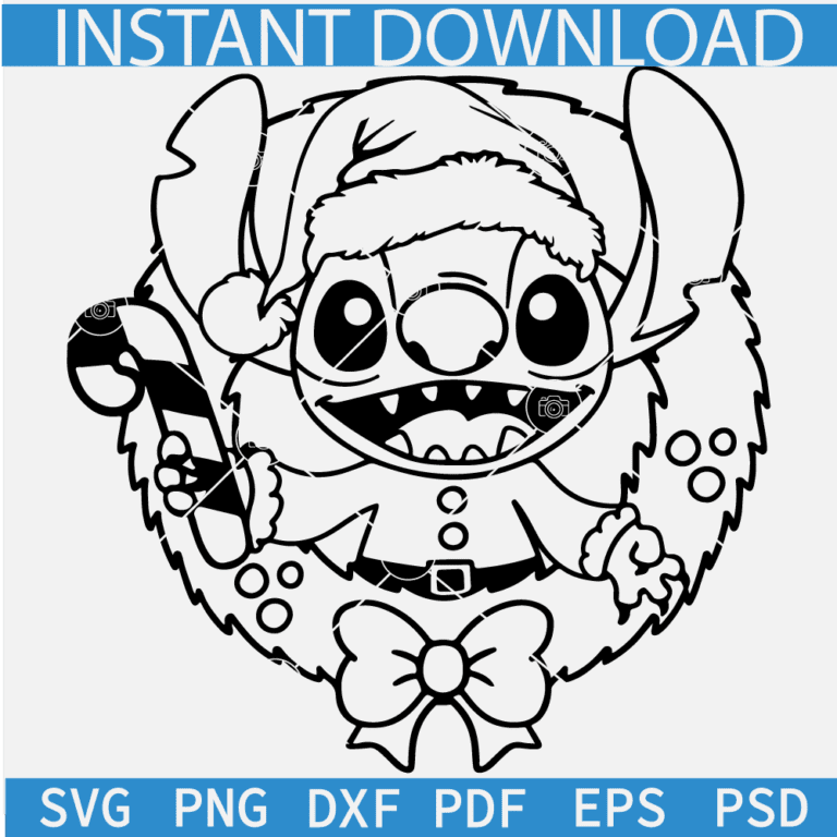 Christmas Stitch Wreath Line art svg, Floral Christmas Stitch SVG ...