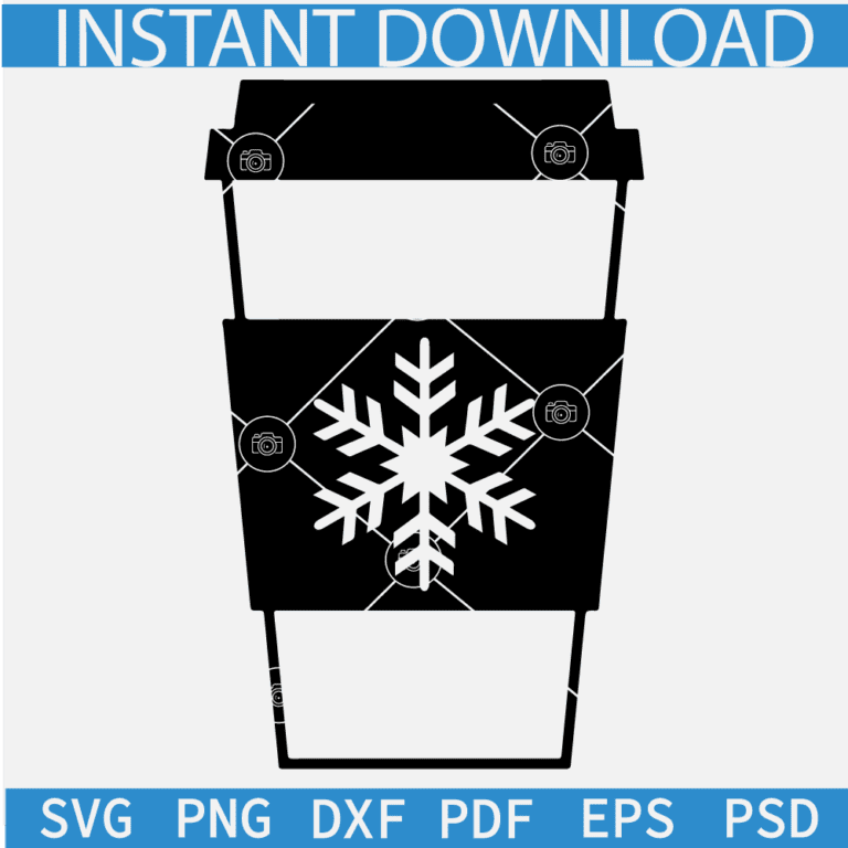 Coffee To Go Cup SVG, Snowflake Coffee To Go Cup SVG, Christmas Coffee ...