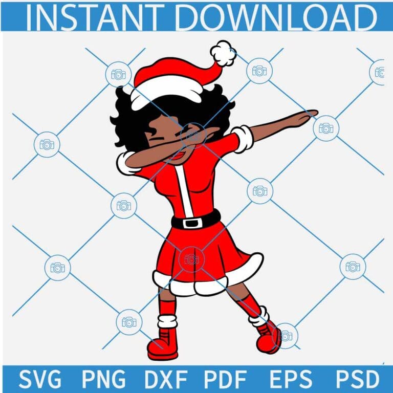 Dabbing Santa Claus black woman SVG, black Santa SVG, Christmas svg files