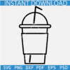 Iced Coffee Line art SVG, Frappe SVG, Iced Latte SVG