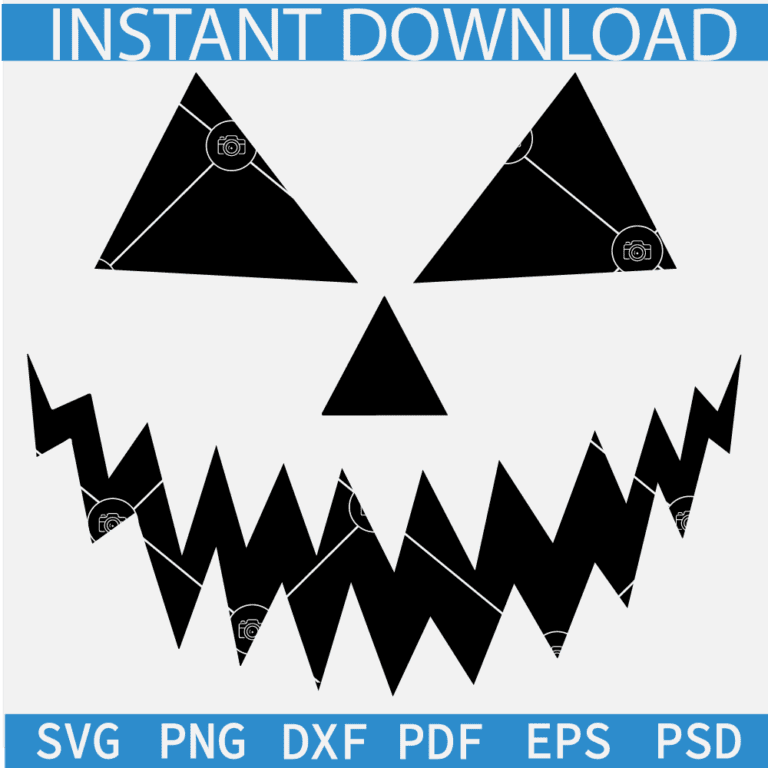 Scary Pumpkin Face SVG, Jack O Lantern Face SVG, Halloween Pumpkin Face SVG
