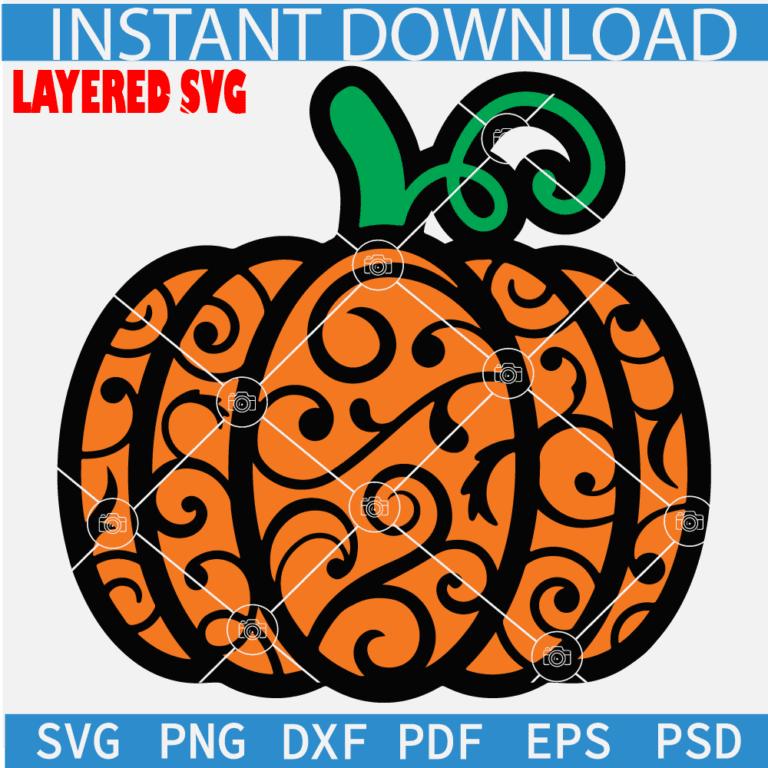 Mandala Pumpkin SVG, Layered Halloween Pumpkin SVG, Autumn Layered ...