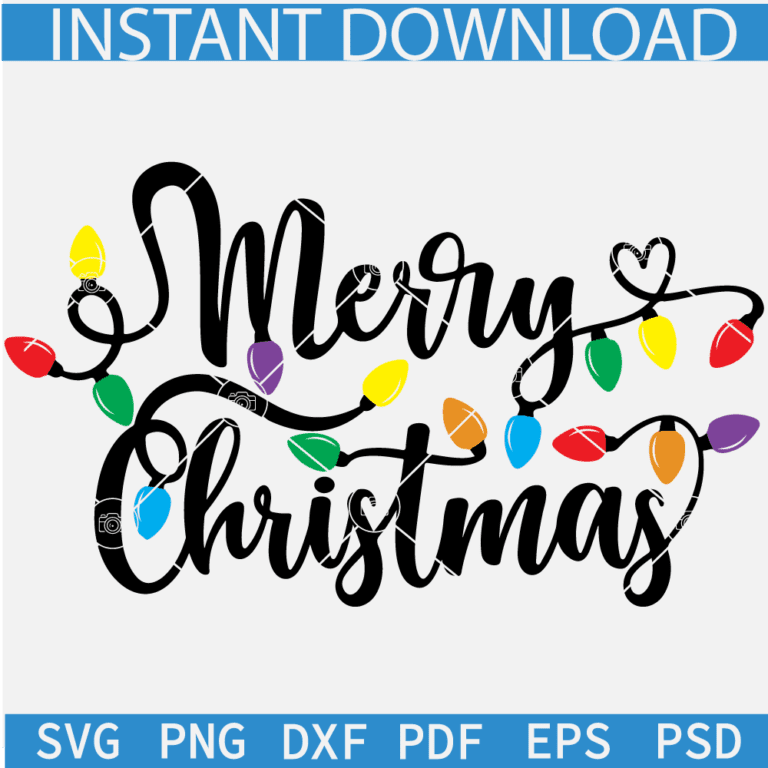 Merry Christmas Lights SVG, Christmas Lights SVG, Merry Christmas SVG