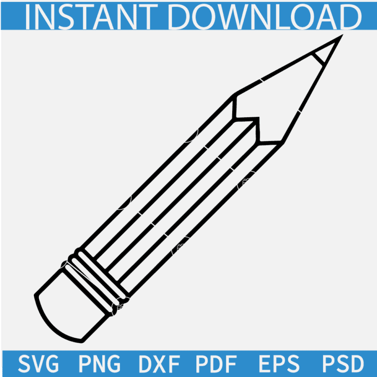 Pencil sketch SVG, Pencil Line art SVG, Pencil Outline SVG