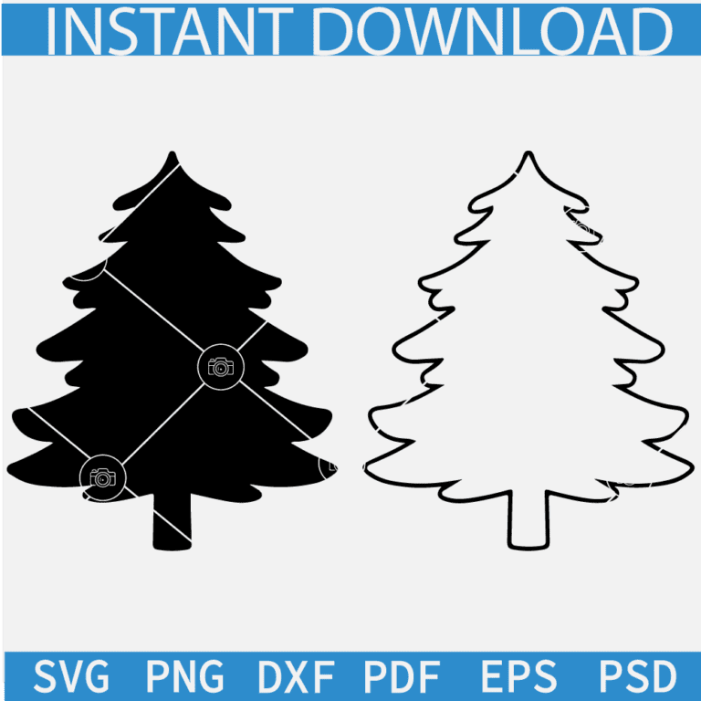 Pine trees Silhouette SVG, Black Solid Pine Tree SVG, Pine Tree Outline ...