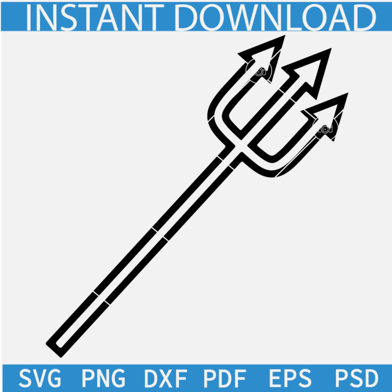 Pitchfork SVG, Trident Sketch SVG, Halloween Fork Silhouette SVG, Devil ...