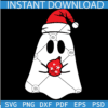 Santa Ghost with Christmas bulb SVG, Ghost with santa hat and Bulb svg