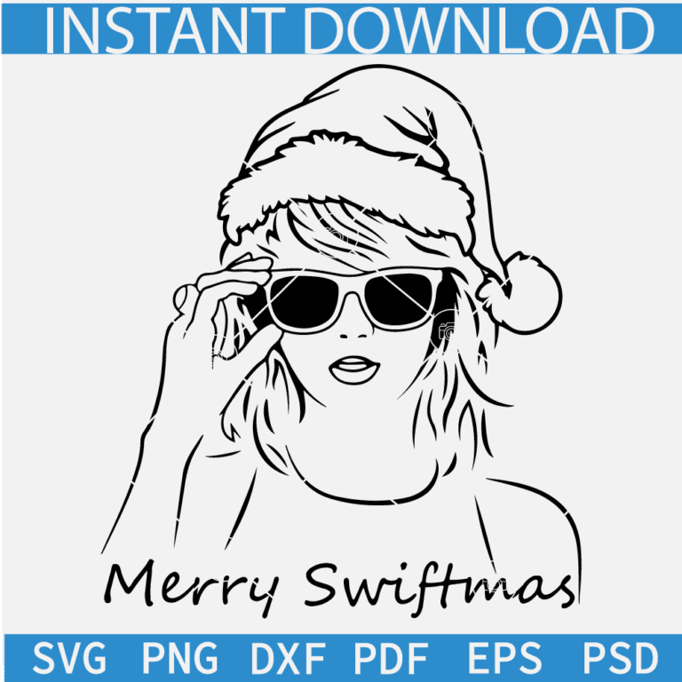 Santa Taylor Swift Line art SVG, Taylor Swift with Christmas Hat Sketch ...
