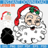 Vintage Santa SVG, Retro Santa Claus SVG, Retro Santa Face svg, Merry ...