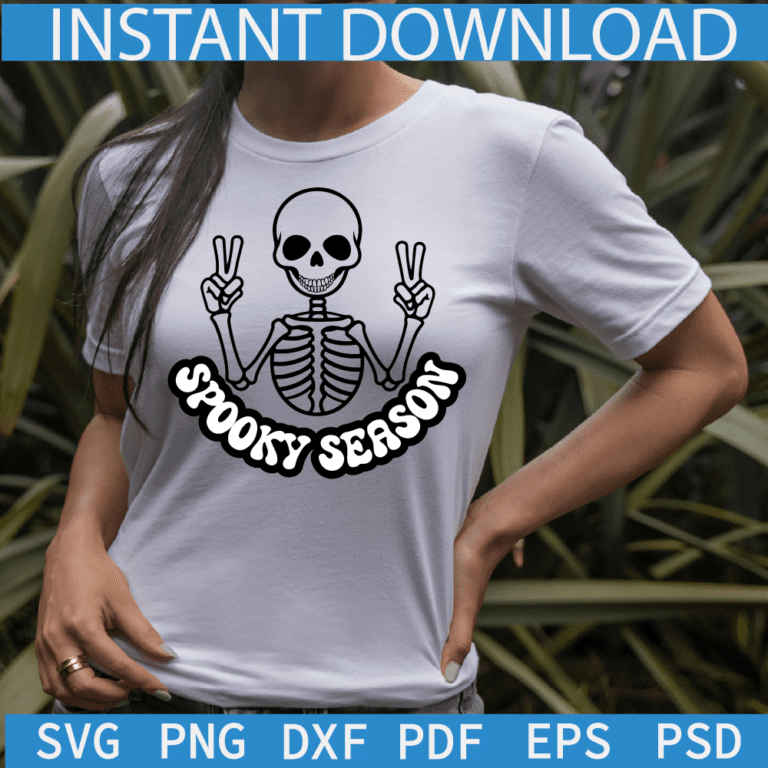 spooky season Peace sign skeleton SVG, Skeleton Peace Sign Spooky ...